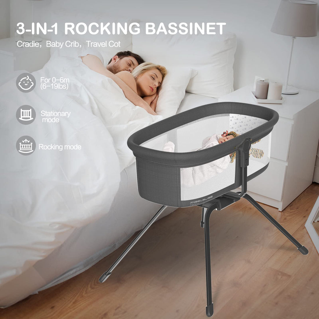 Angelbliss Portable Baby Bassinet & Bedside Sleeper BN01
