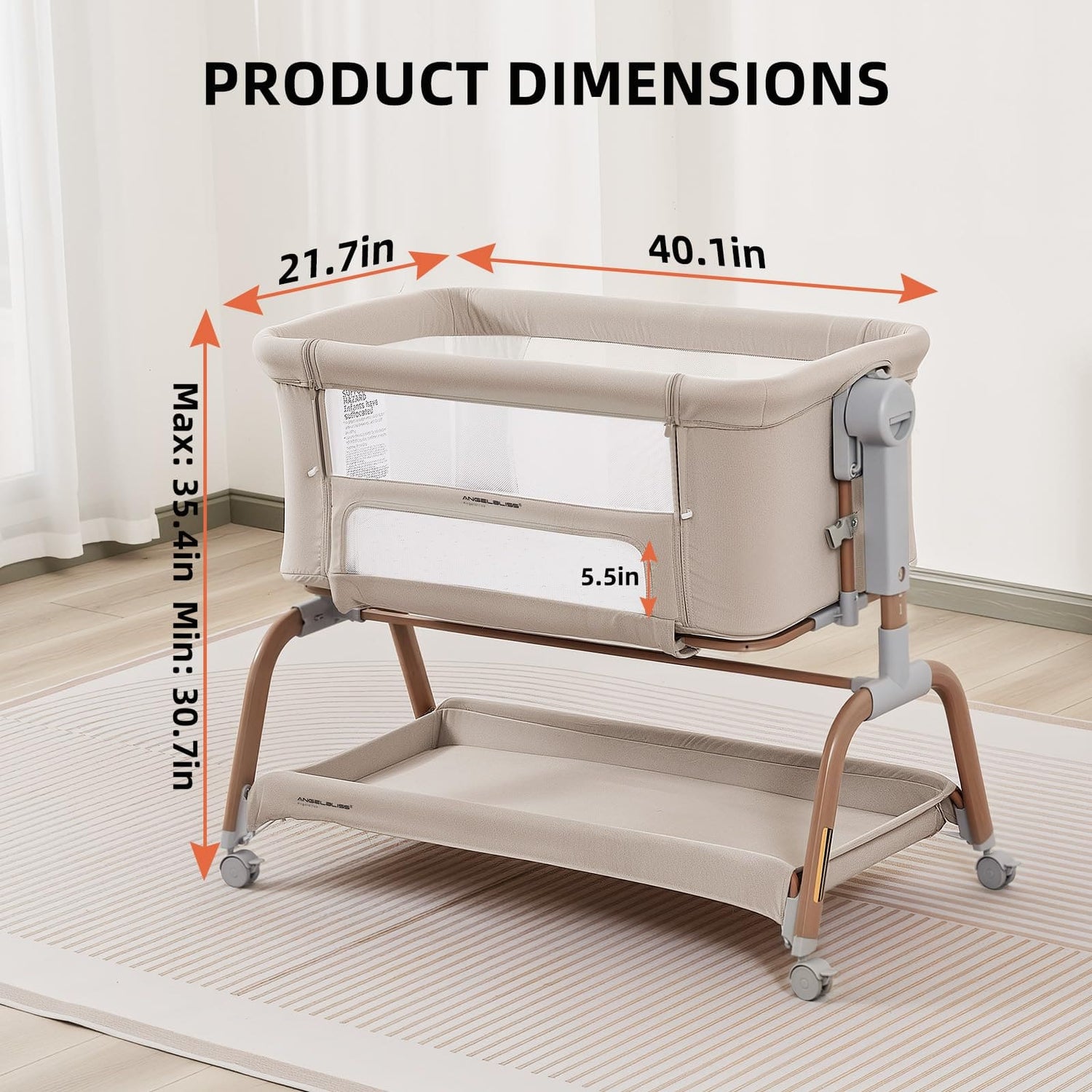 3-in-1 Baby Rocking Bassinet, portable crib BN03