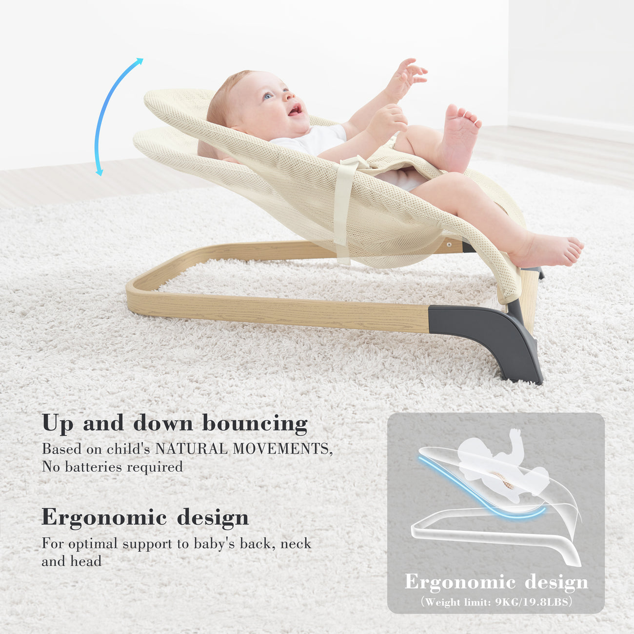 ANGELBLISS Baby Bouncer, Infants baby bouncer seat